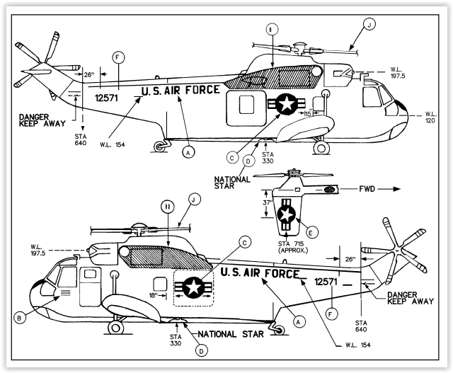 EXTERIOR FINISHES, INSIGNIA AND MARKINGS, APPLICABLE TO USAF AIRCRAFT