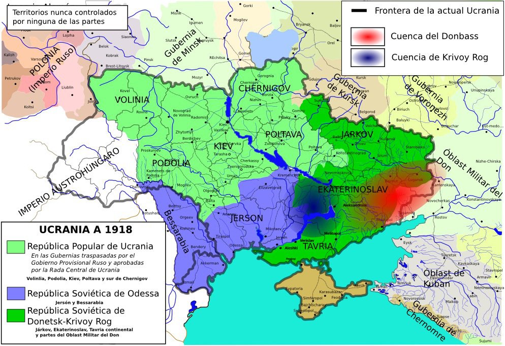 Map of soviet republics in Ukraine in 1918 on Wikipedia :: Mycity ...