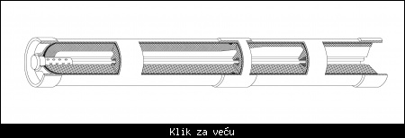 Presjeci raketno gonjenih projektila sa fokusom na motor (crteži, skice ...